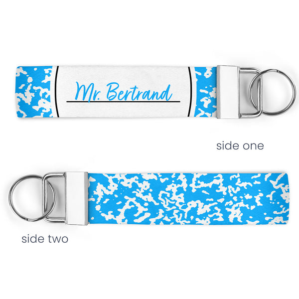 Personalized Composition Notebook KeyChain - Little Navy