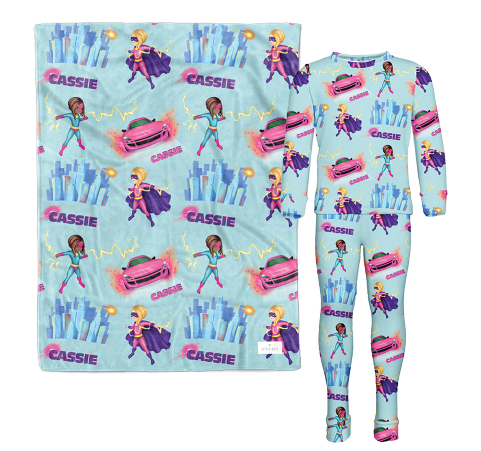 Snuggle Bundle - Pyjama & Blanket Bundle - Little Navy